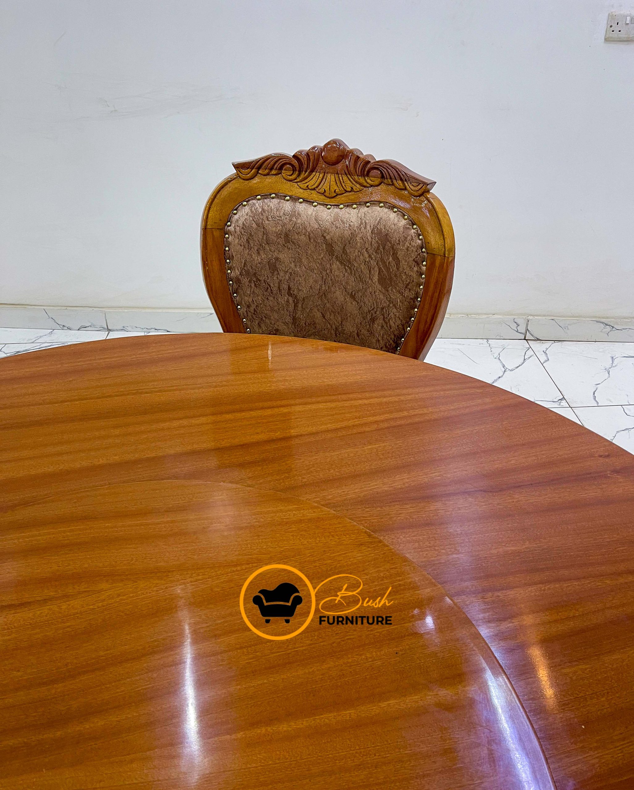 6-Seater Round Dining Set with Lazy Susan | Bush Furniture Kenya